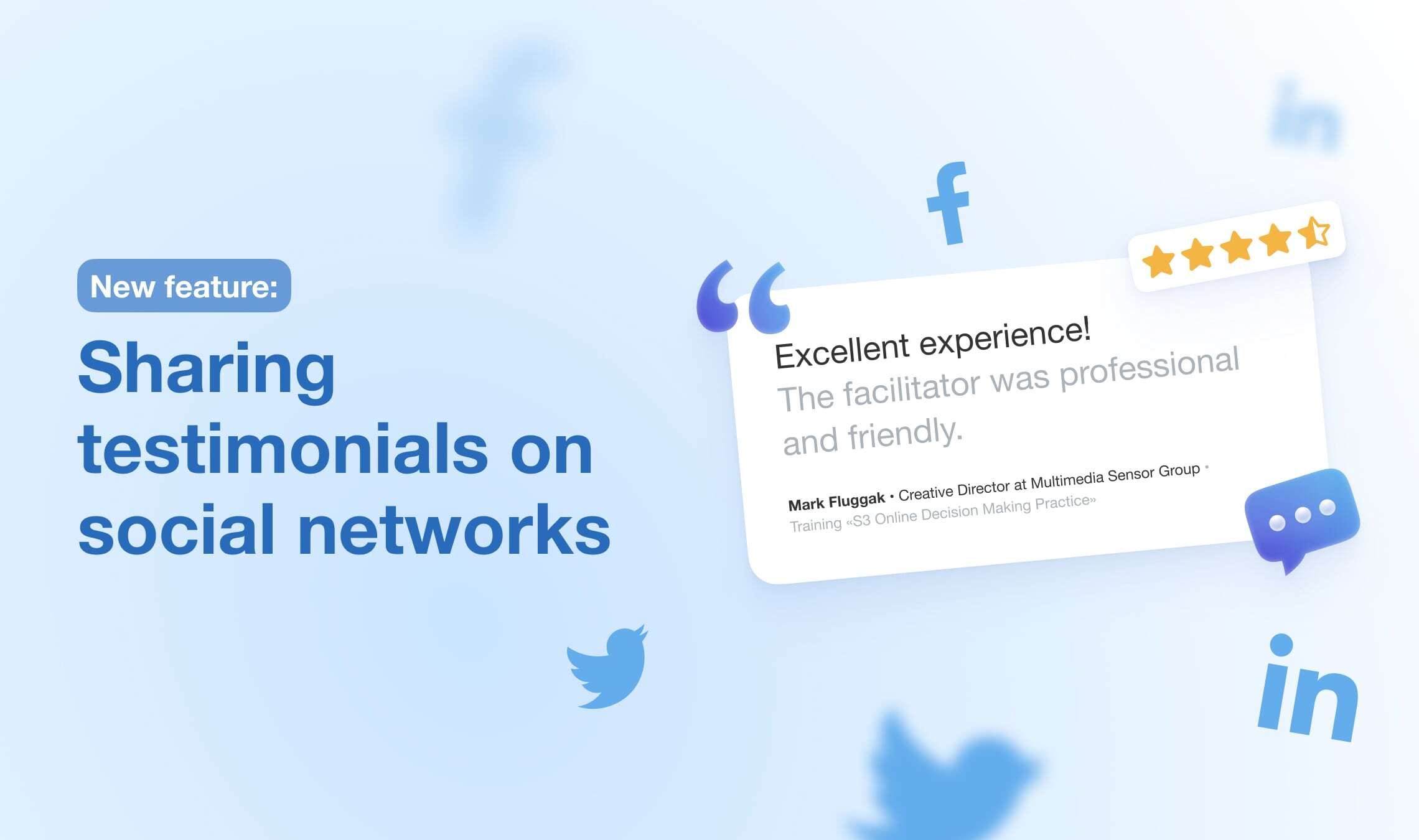 Sharing testimonials on social networks